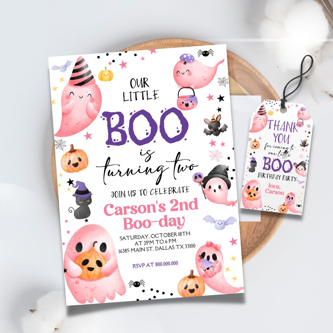 Editable and Printable Our Little Boo Birthday Invitation, Little Boo ...