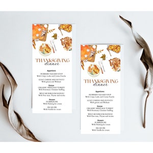 Editable and Printable Thanksgiving Menu Template, Friendsgiving Menu ...