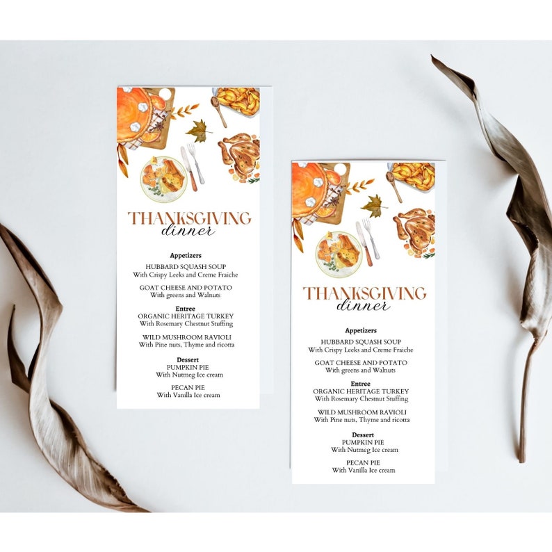Editable and Printable Thanksgiving Menu Template - Etsy