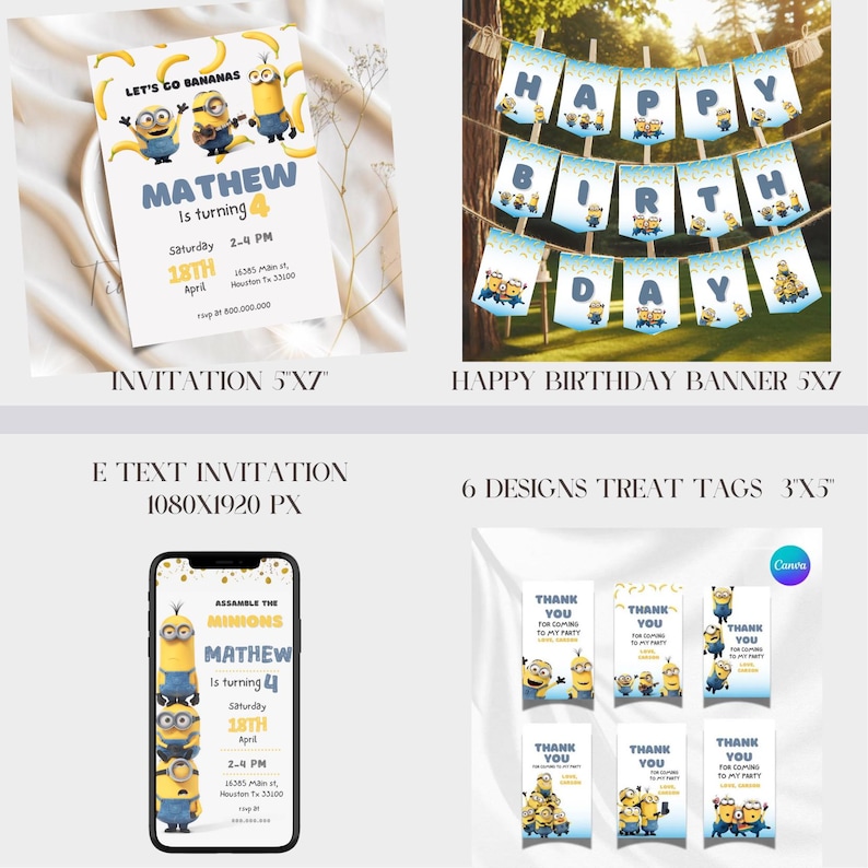 Printable Minion Kid Birthday Party Bundle, Minion Birthday Party ...