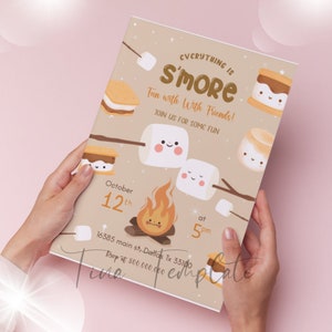 Editable S'more Birthday Invitation Template, Smore Invitation Camping ...