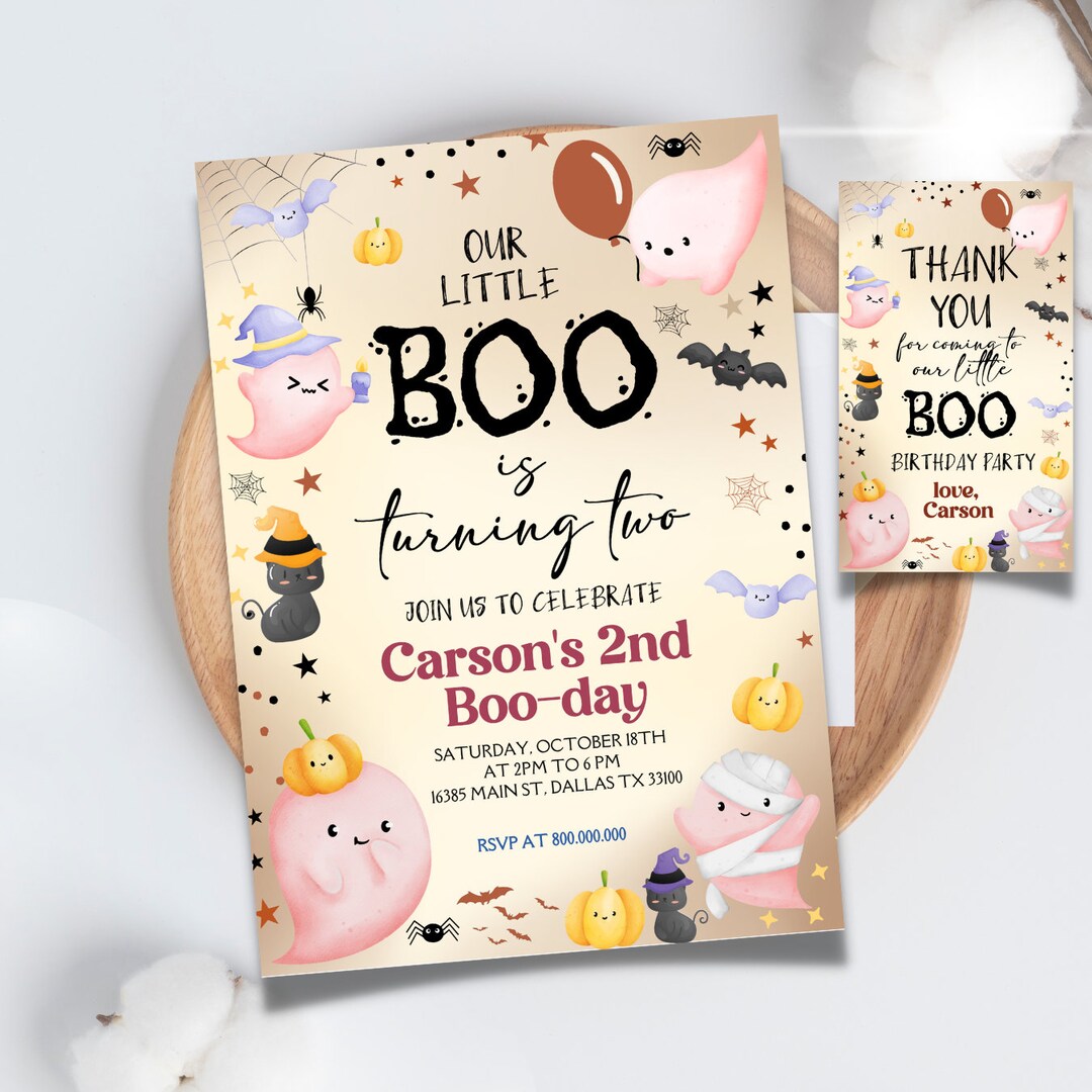 Editable and Printable Our Little Boo Birthday Invitation, Little Boo ...