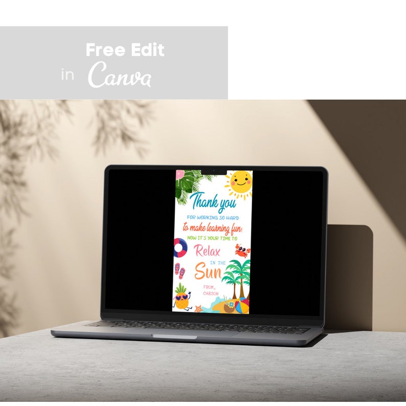 Editable Summer Teacher Appreciation Gift Tags, Printable Thank You ...