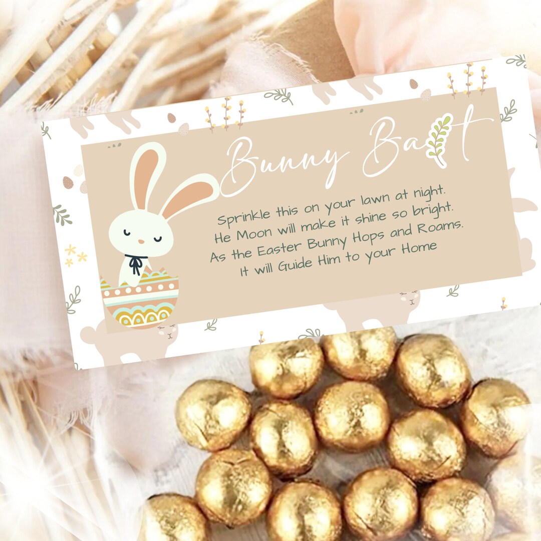 Editable Easter Bunny Bait Treat Bag Toppers, Easter Favor Bag, Easter ...