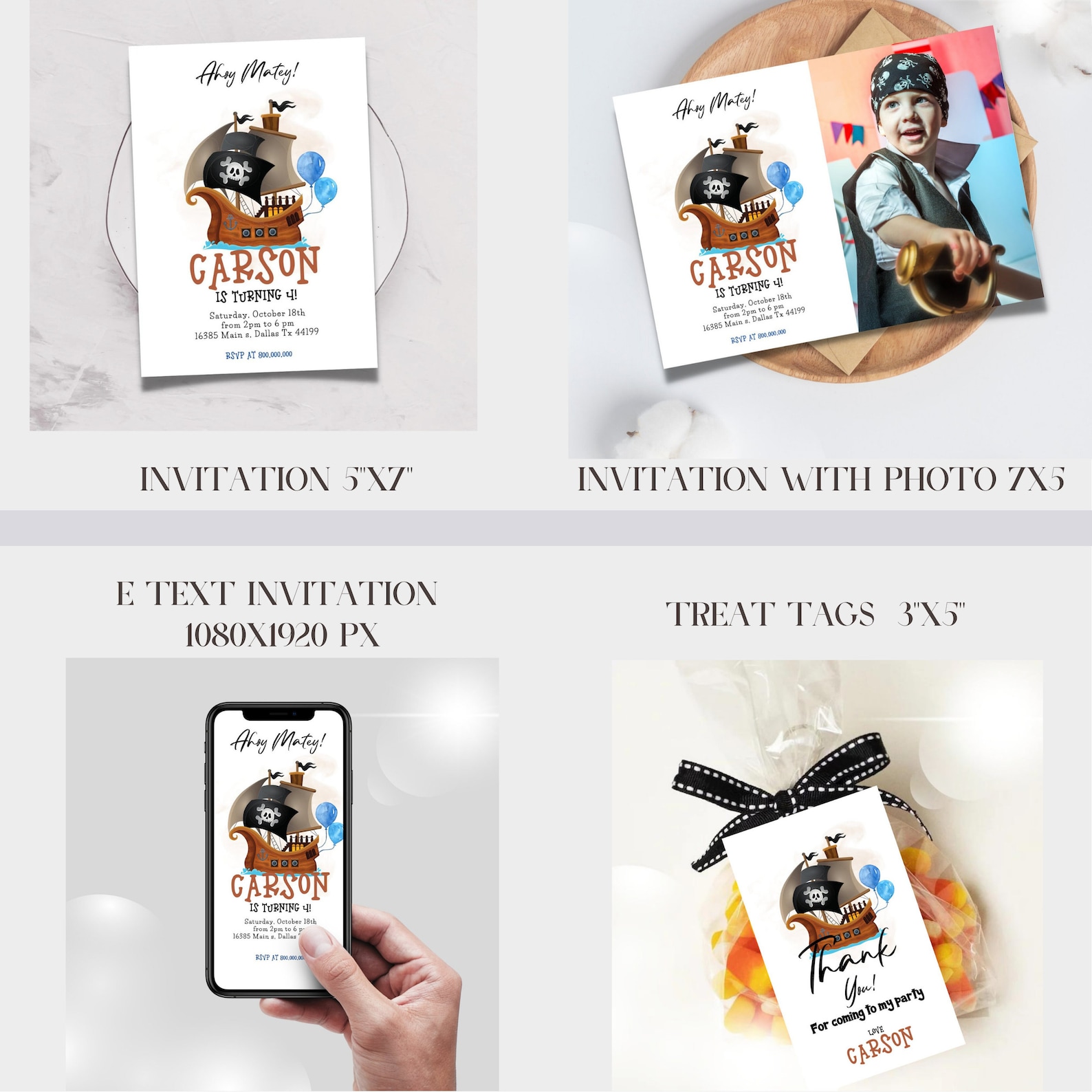 Editable and Printable Pirate Birthday Bundle Template, Pirate Party ...