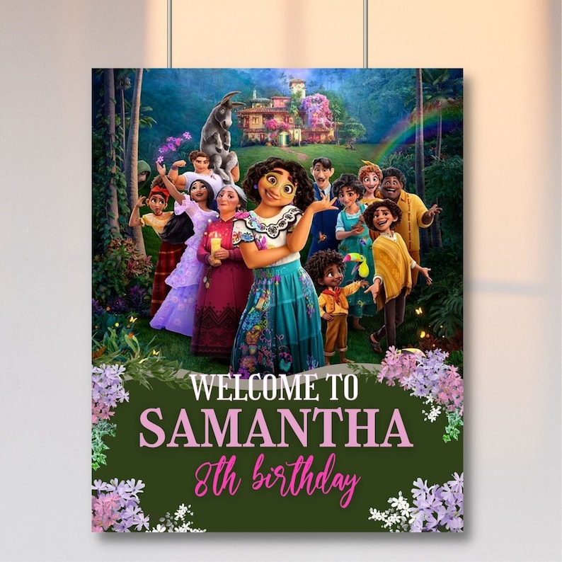 Editable and Printable Encanto Welcome Sign Template Girl | Etsy Australia