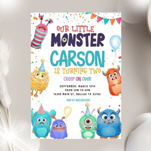 Editable and Printable Monsterparty Invitation Template, Monster ...