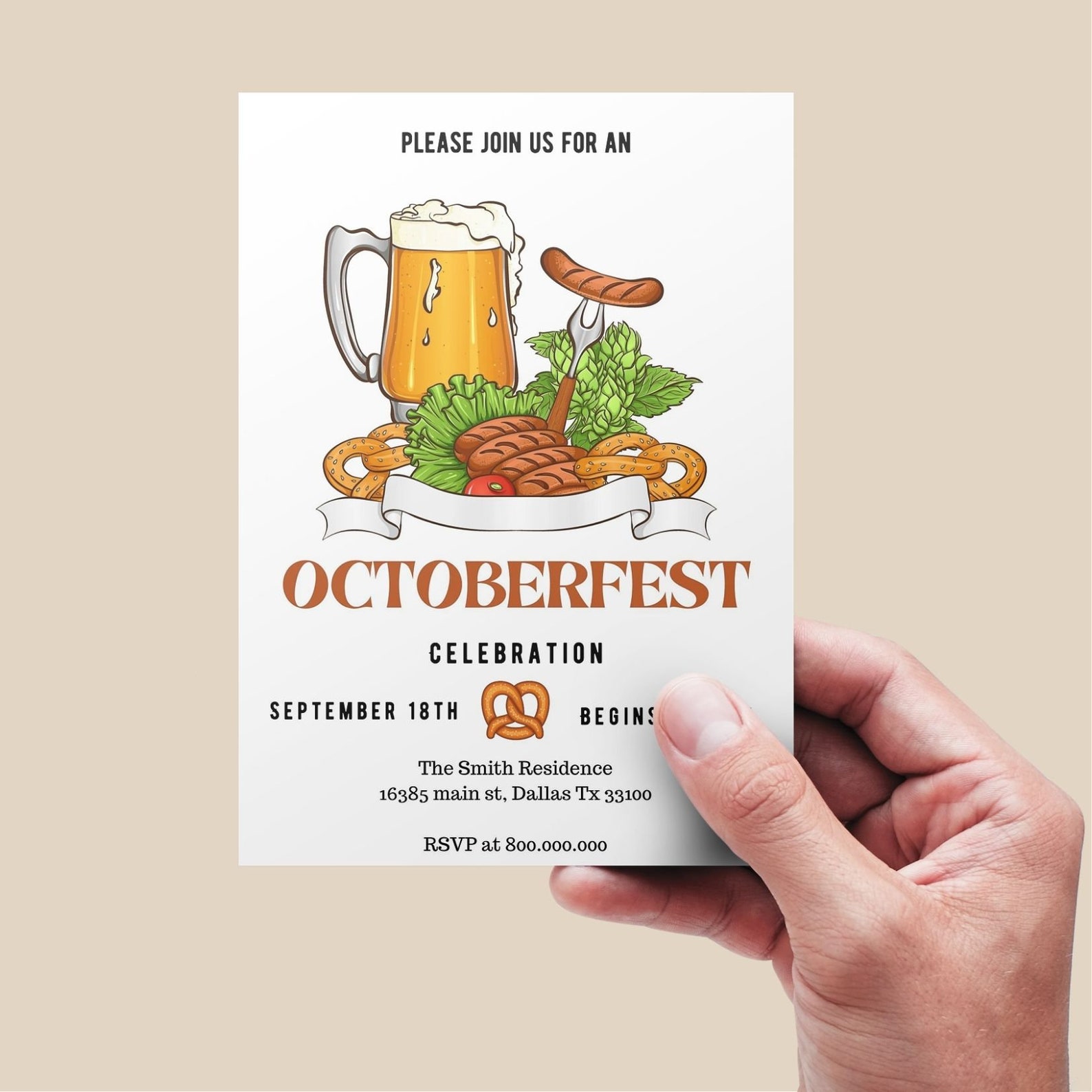 Editable and Printable Oktoberfest Invitation Template - Etsy