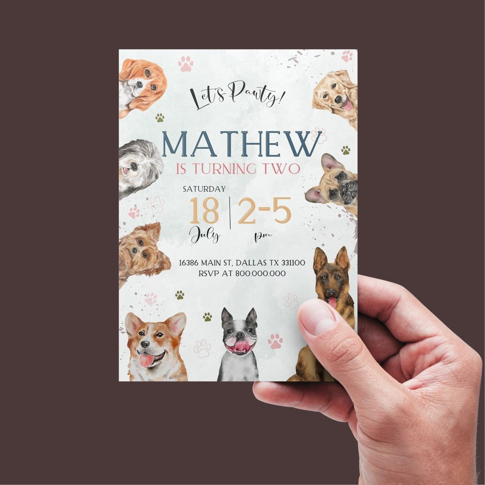 Editable and Printable Dog Birthday Invitation Puppy Pawty - Etsy