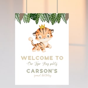 Editable and Printable Our Little Tiger Birthday Welcome Sign, Tiger ...