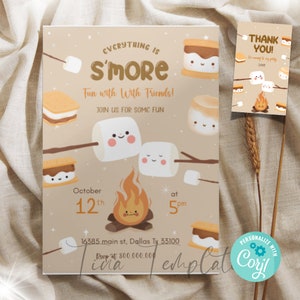 Editable S'more Birthday Invitation Template, Smore Invitation Camping ...