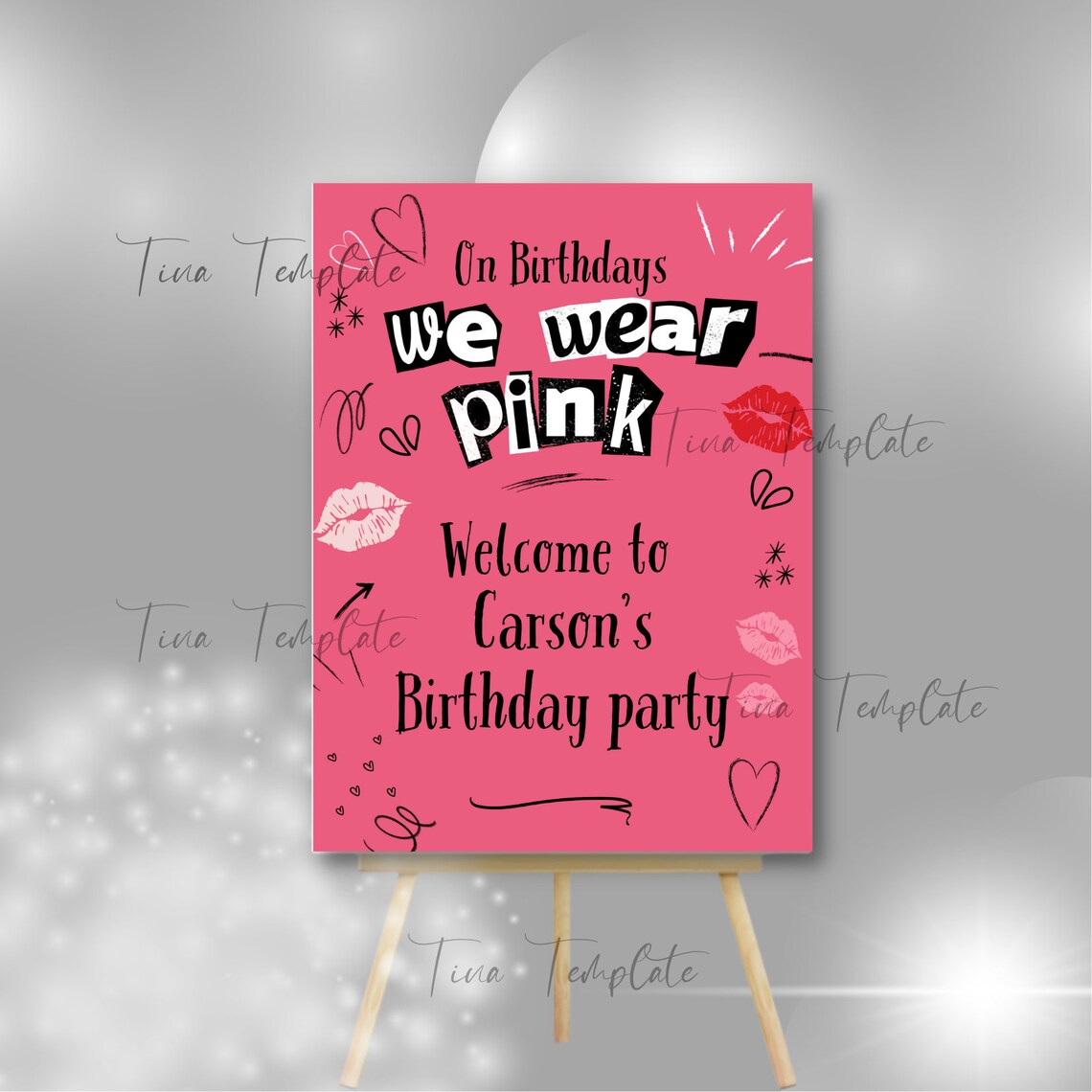 Editable Mean Girls Inspired Welcome Sign Birthday Template, Burn Book ...