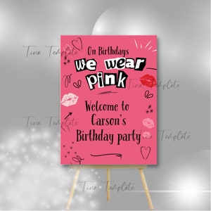 Editable Mean Girls Inspired Welcome Sign Birthday Template, Burn Book ...