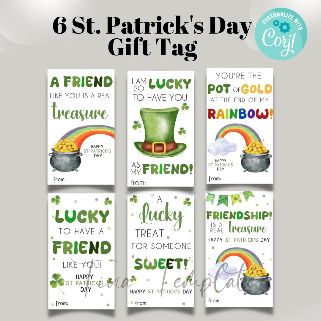 Editable and Printable St. Patrick's Day Gift Tag, Happy St. Patrick's ...