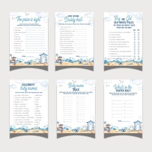 29 Ocean & Sea Theme Baby Shower Games Bundle, Ocean Baby Shower ...