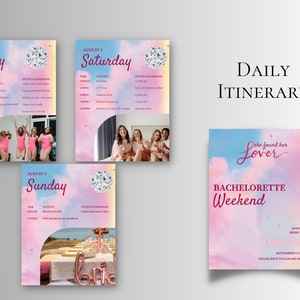 Printable and Editable Lover Inspired Bachelorette Weekend Itinerary ...