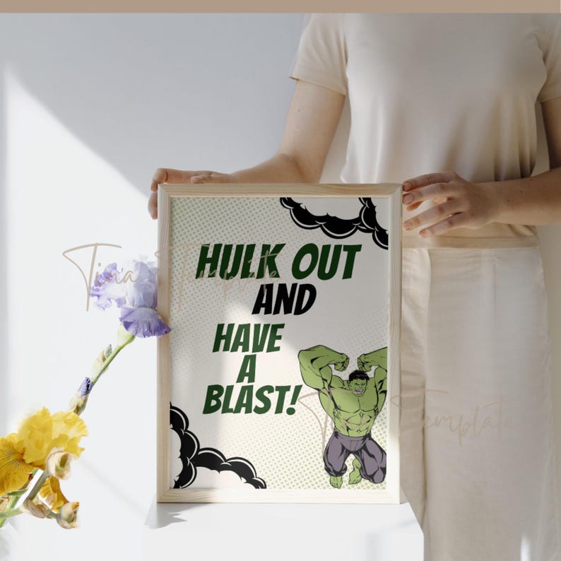 Printable and Editable Hulk Party Sign Template, Hulk Themed 8x10 ...
