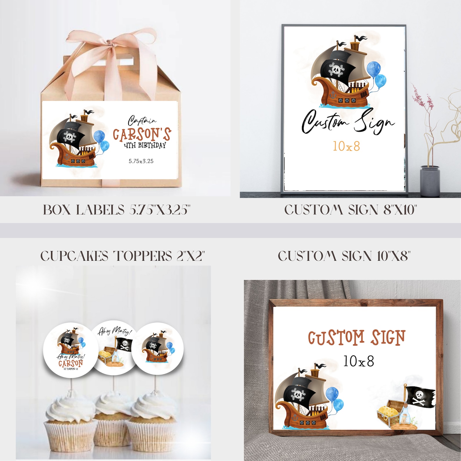 Editable and Printable Pirate Birthday Bundle Template, Pirate Party ...