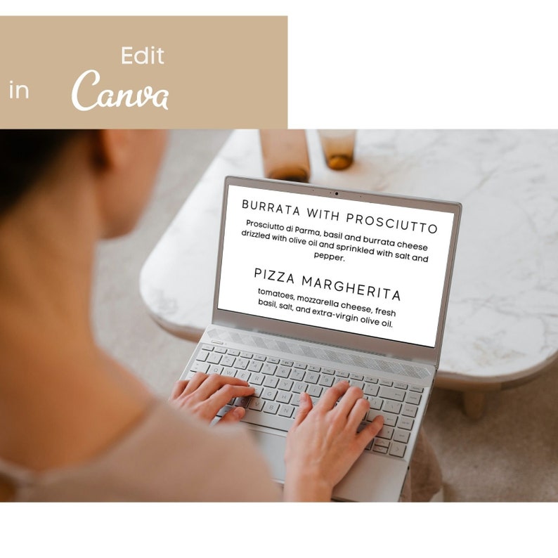 Editable and Printable Love and Pizza Minimalist Menu, Elegant Pizza ...