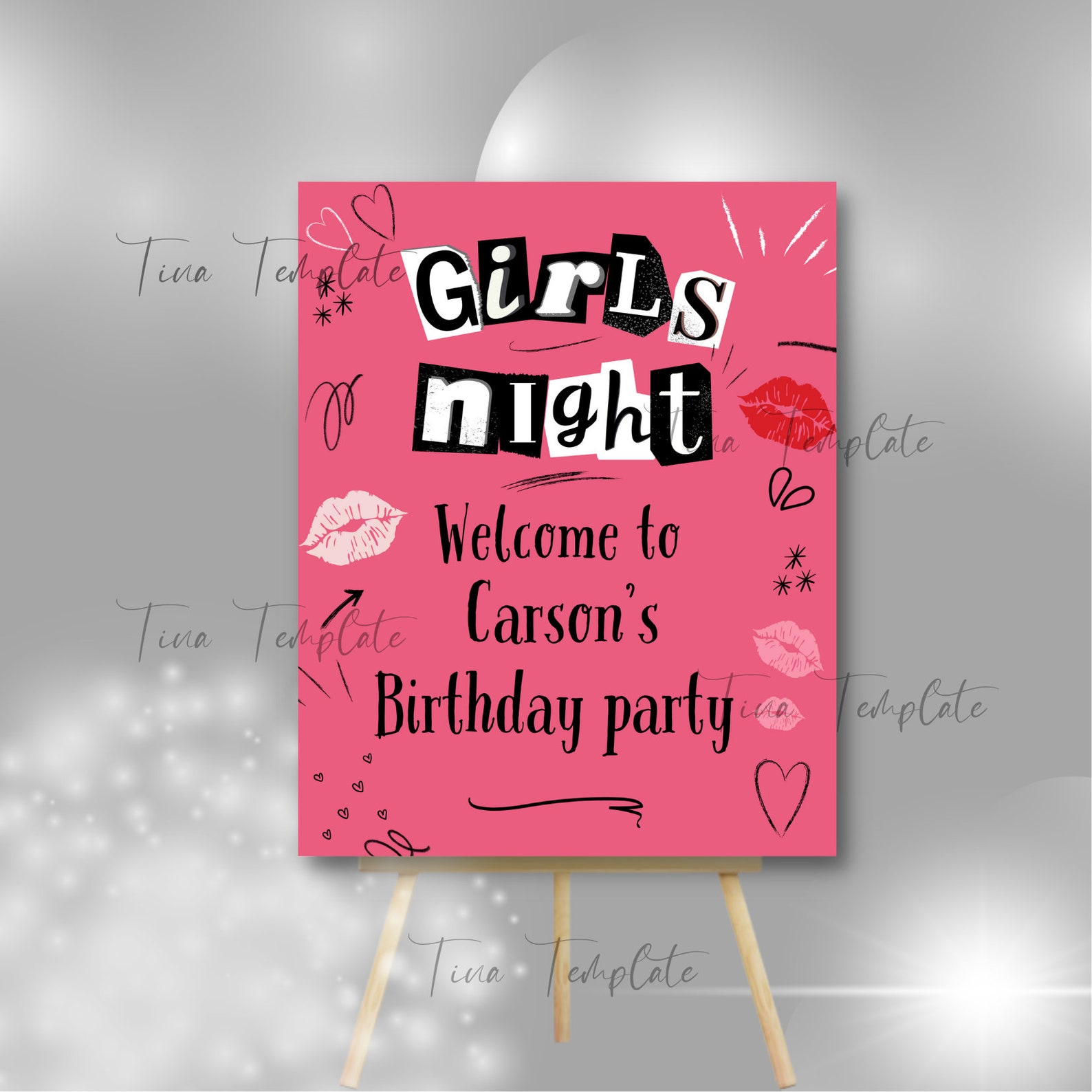 Editable Mean Girls Inspired Welcome Sign Birthday Template, Burn Book ...