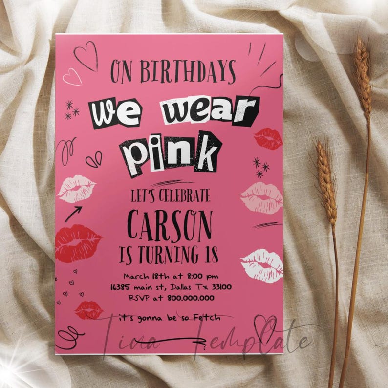 Editable Mean Girls Inspired Birthday Party Invitation Template, Burn ...