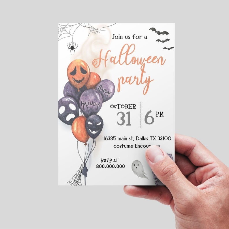Editable and Printable Halloween Party Invitation Template - Etsy