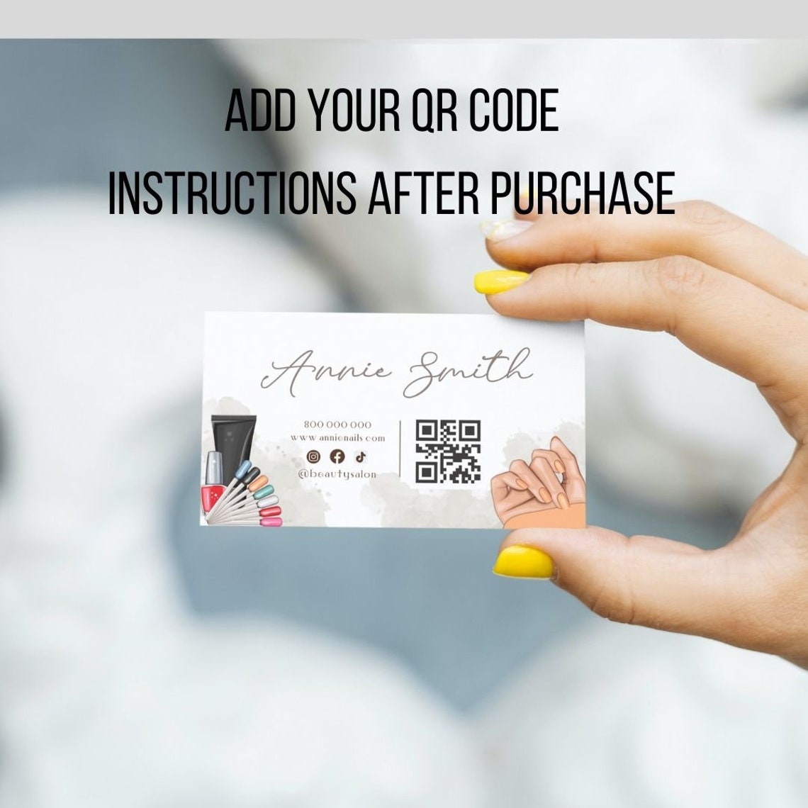 Editable and Printable Nail Tech Business Card Template With - Etsy