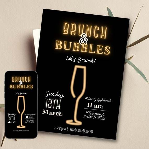 Champagne Brunch Invitations Champagne Brunch Invitations & Invitation