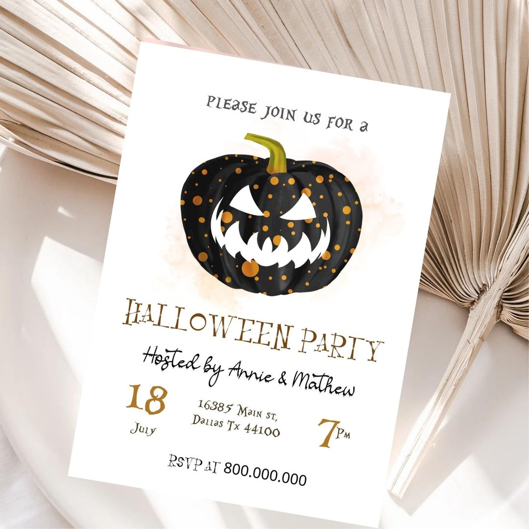 Halloween Invitation Editable Invitation Template Halloween - Etsy