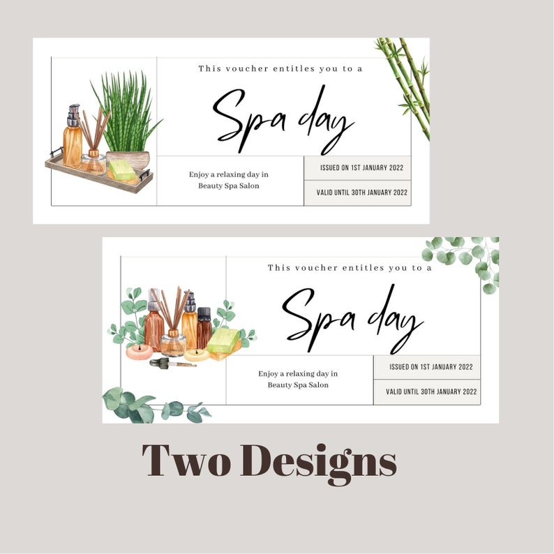 Editable Spa Day Coupon Template Printable Coupon Gift Idea | Etsy