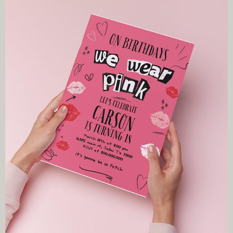 Editable Mean Girls Inspired Birthday Party Invitation Template, Burn ...