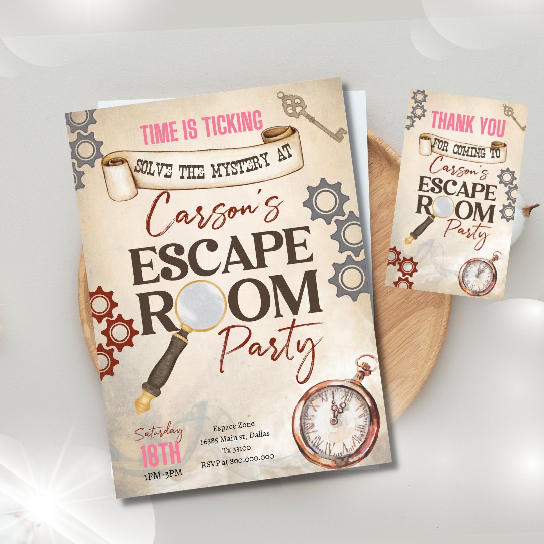 Editable Escape Room Birthday Party Invitation Template - Etsy