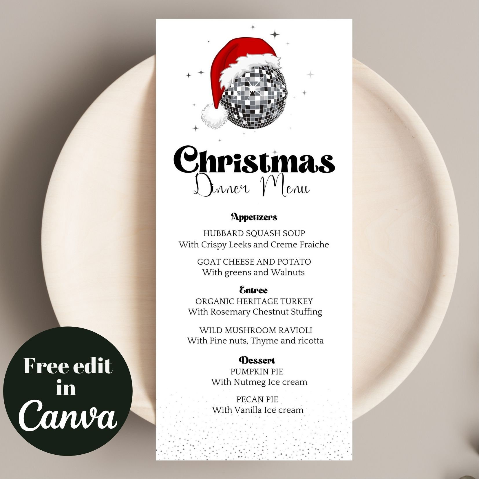Editable Retro Christmas Menu Template 70's Christmas - Etsy
