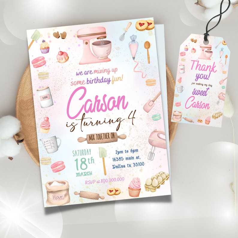 Editable and Printable Baking Party Invitation Template, Baking Party ...