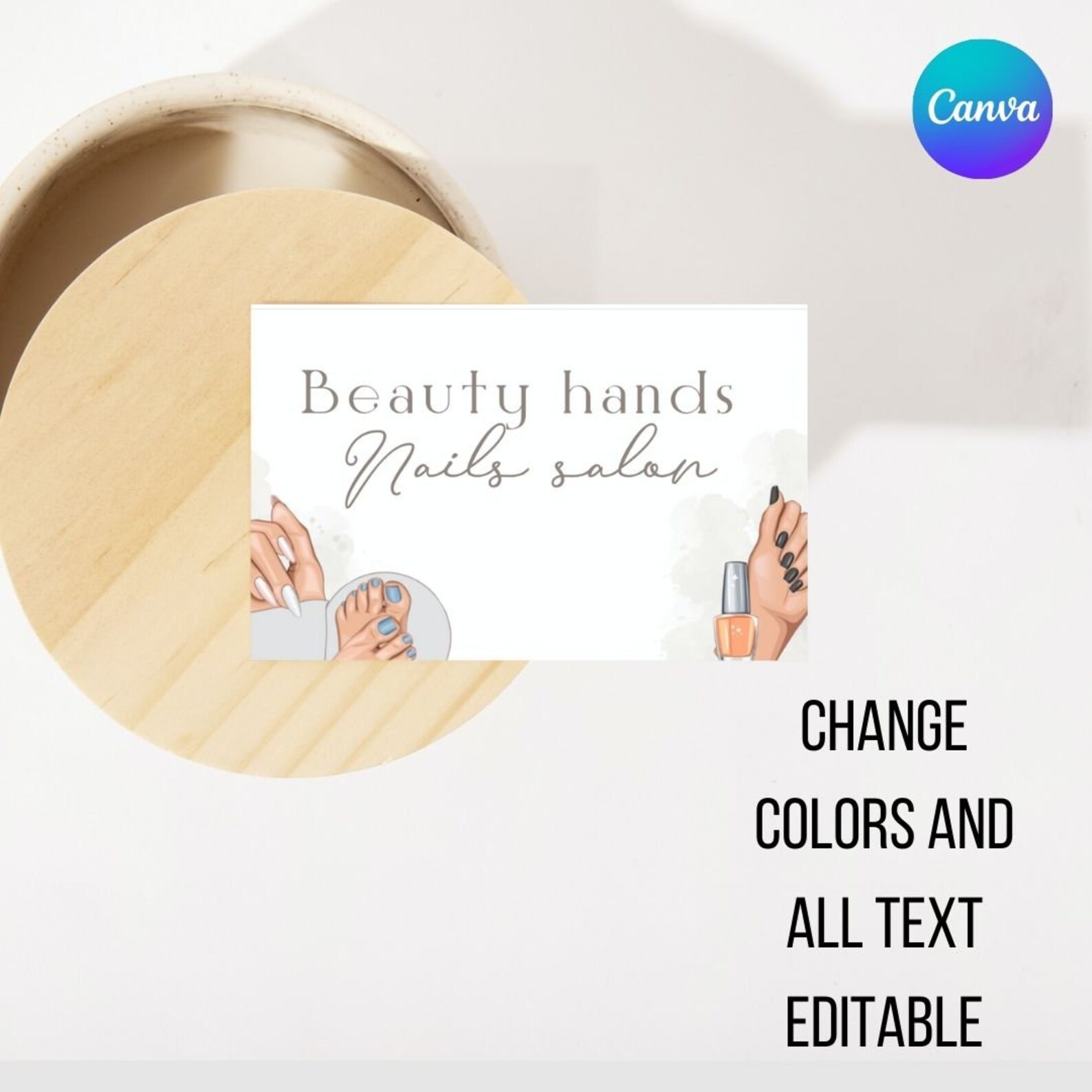 Editable and Printable Nail Tech Business Card Template With QR Code ...
