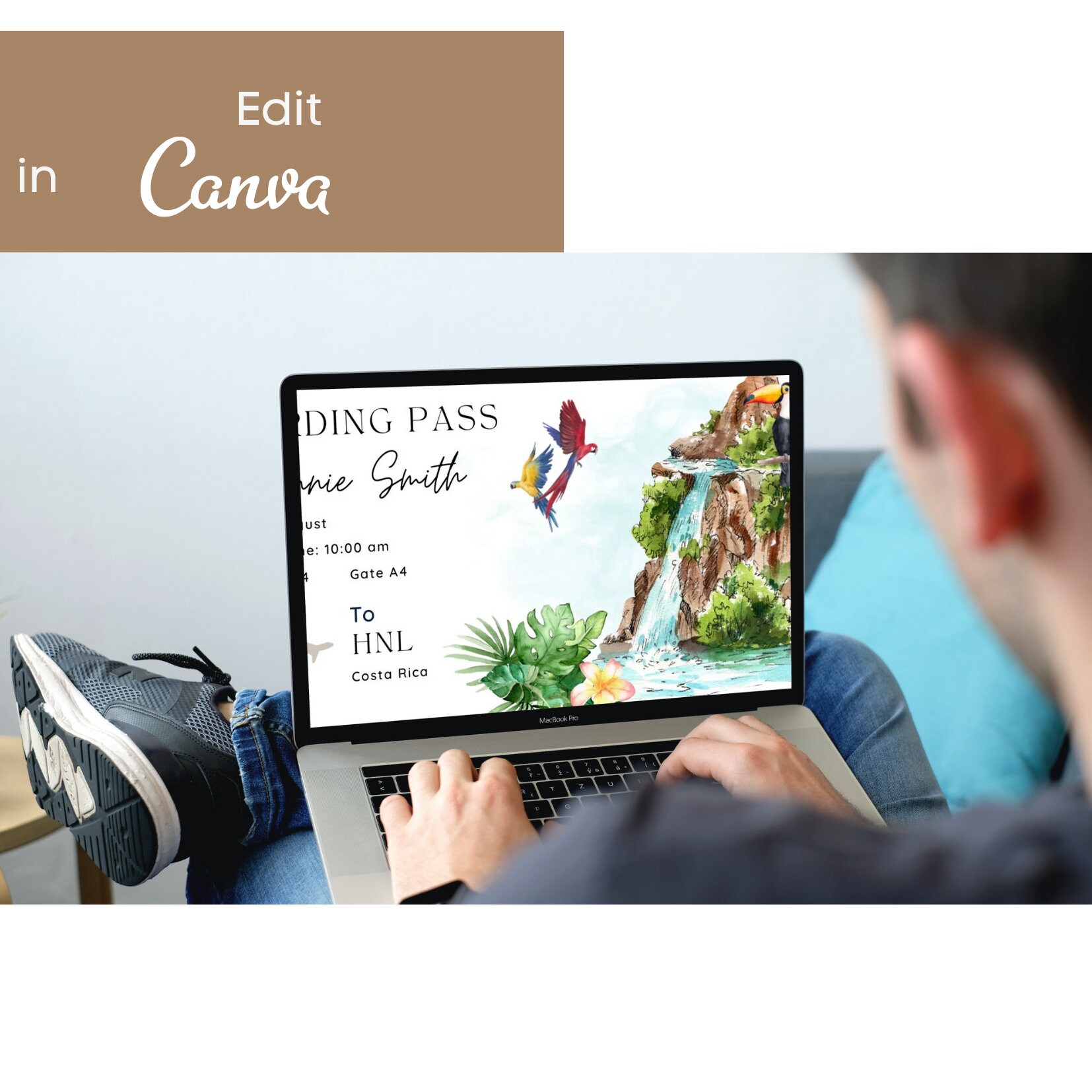 Printable and Editable Tropical Surprise Boarding Pass Ticket - Etsy