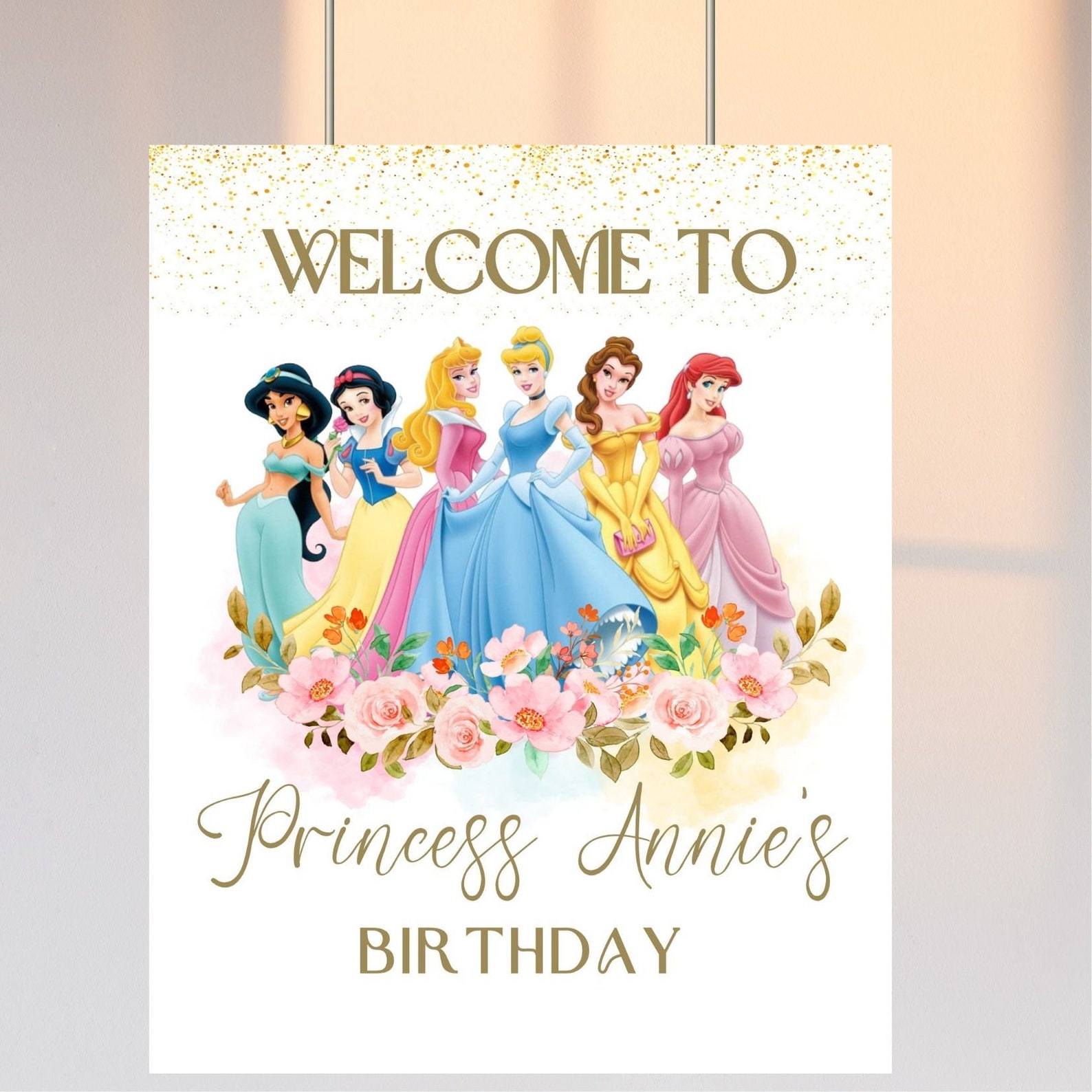 Editable Princess Birthday Welcome Sign Template, Any Age Princess Girl ...