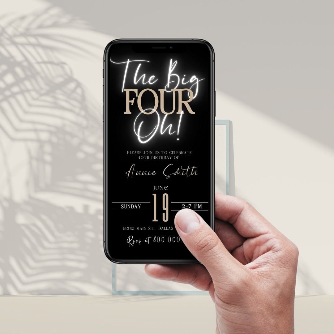 Elegant the Big Four Oh! Birthday Electronic Invitation Template, 40th ...