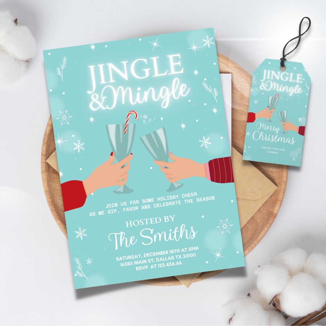 Editable and Printable Jingle and Mingle Holiday Party - Etsy Australia
