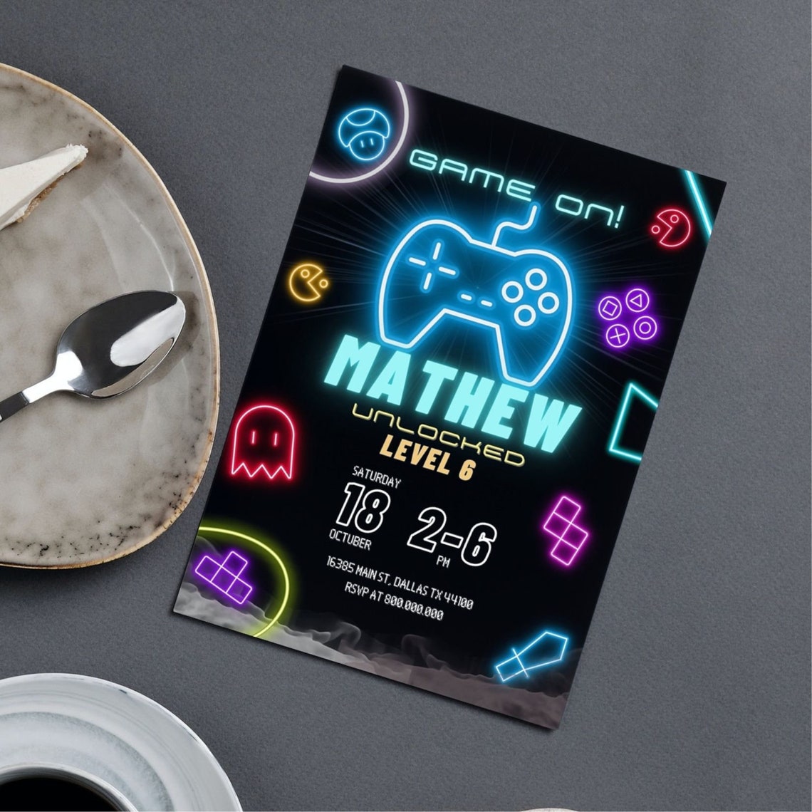 Editable Gamer Theme Kid Birthday Party Invitation Printable - Etsy