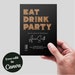 Editable and Printable Eat Drink Party Marquee Sign Invitation Template ...