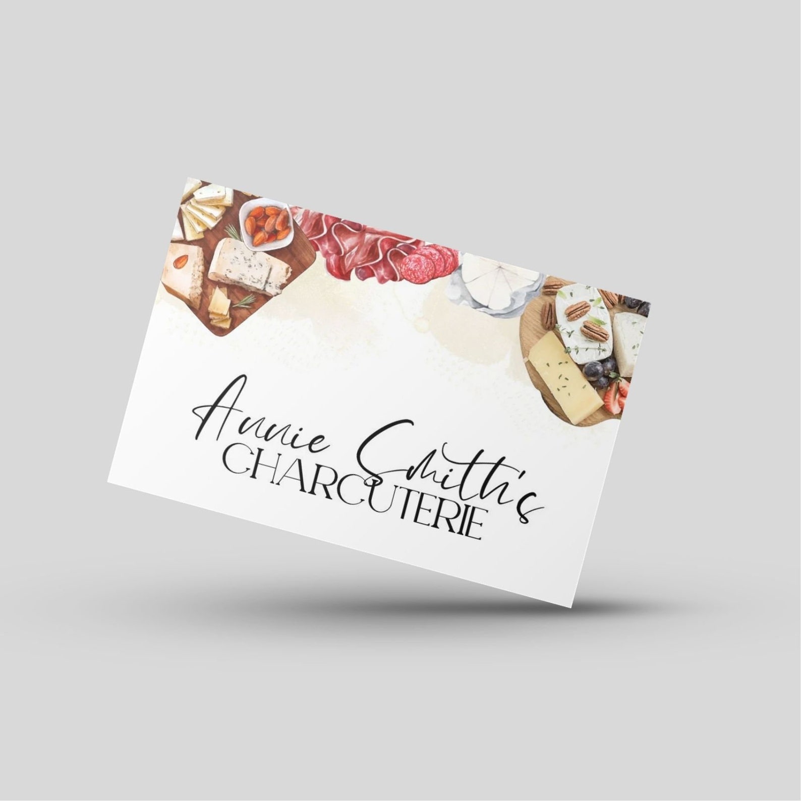 Editable Charcuterie Business Card Design Template, Cheese Board ...