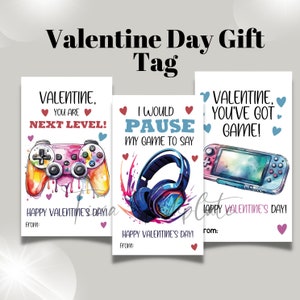 Editable Gamer Valentine Gift Tag Template, Gamer Valentine Cards ...