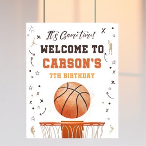 Editable and Printable Basketball Birthday Party Sign Template ...