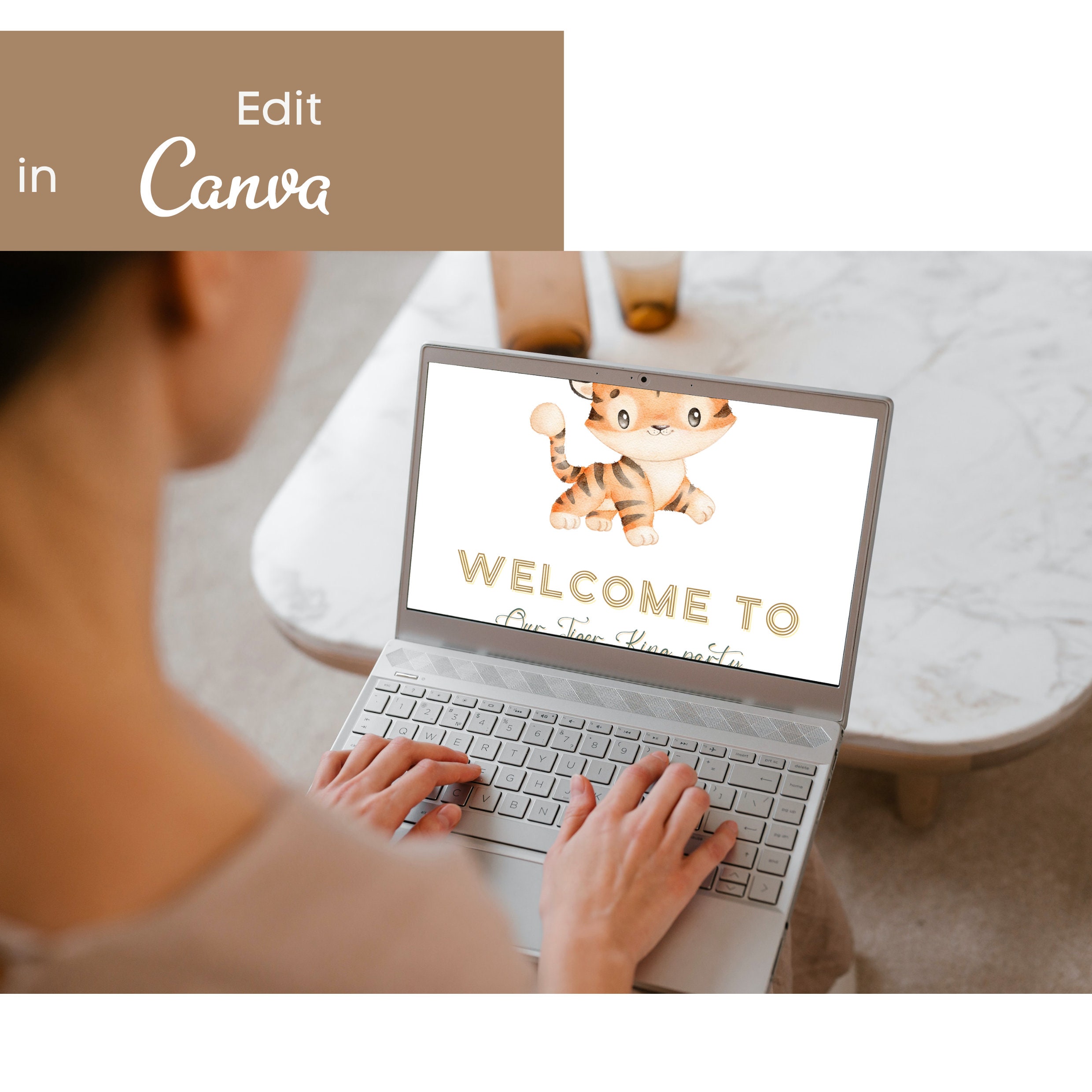 Editable and Printable Our Little Tiger Birthday Welcome Sign, Tiger ...