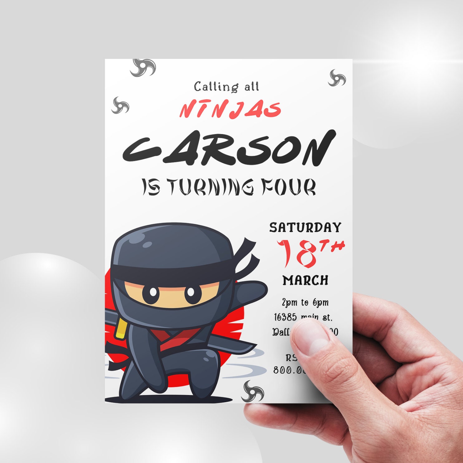 Editable and Printable Ninja Birthday Invitation Template Any - Etsy Canada