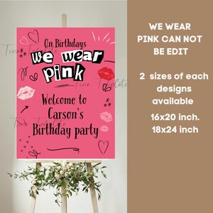 Editable Mean Girls Inspired Welcome Sign Birthday Template, Burn Book ...
