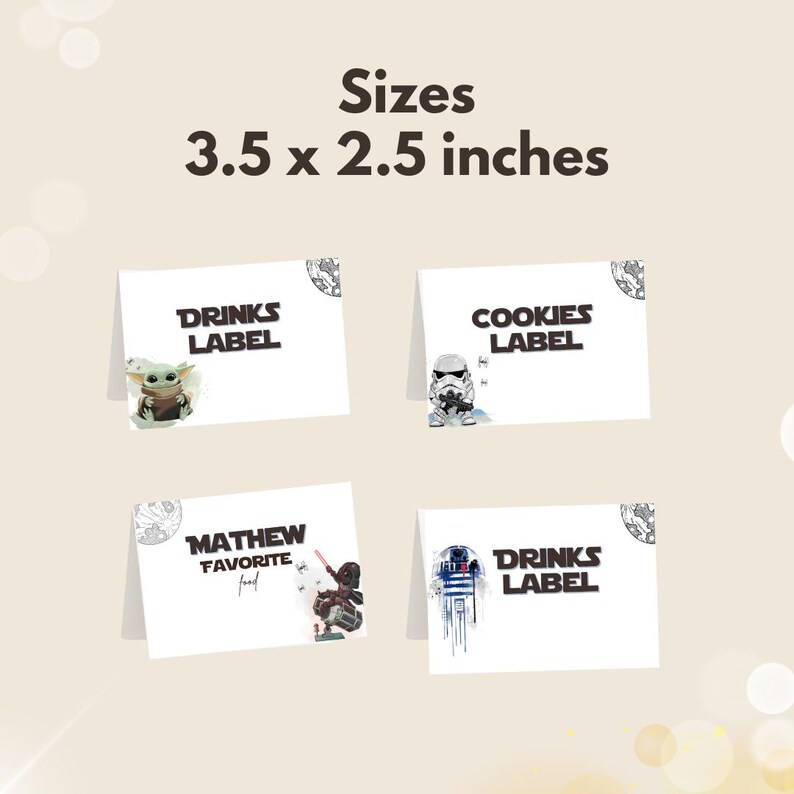 Editable and Printable Star War Food Labels Template, Star War Party ...