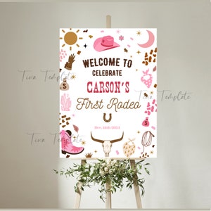 Editable My Rodeo Girl Welcome Sign Template, Cowgirl Birthday Party ...