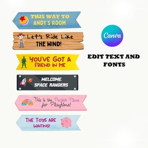 Printable & Editable Toy Story Party Directional Sign Template, Toy ...
